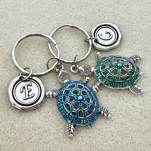 Blue Sea Turtle Keychain Sea Turtle Gifts Sea Turtle Key Chain Beach ...