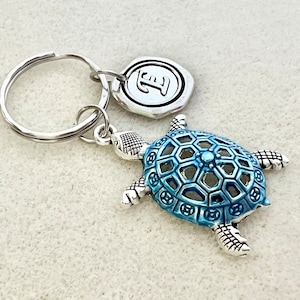 Blue Sea Turtle Keychain Sea Turtle Gifts Sea Turtle Key Chain Beach ...