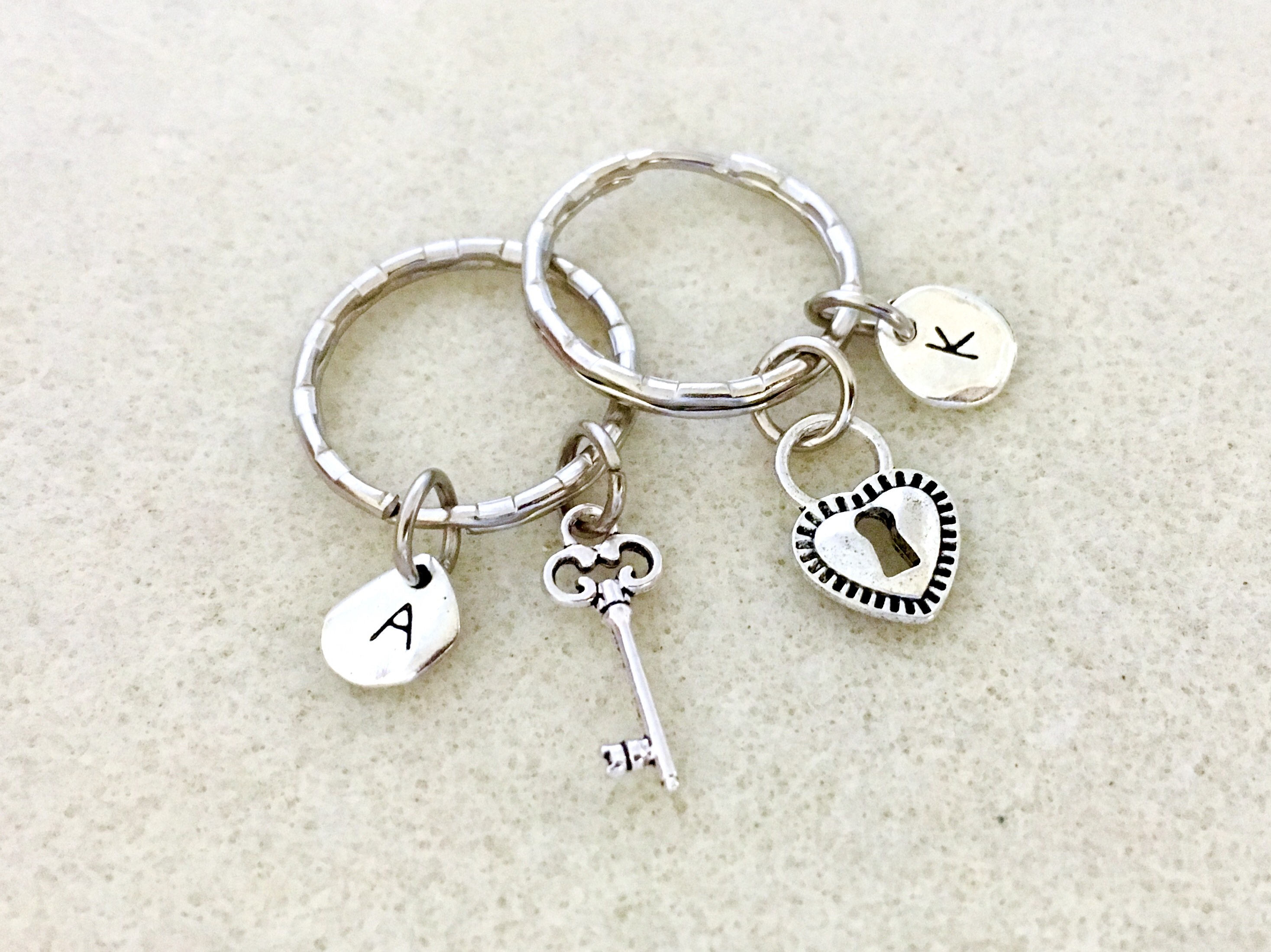 Personalized Lock Key Couple Keychain Keychain Gift for - Etsy
