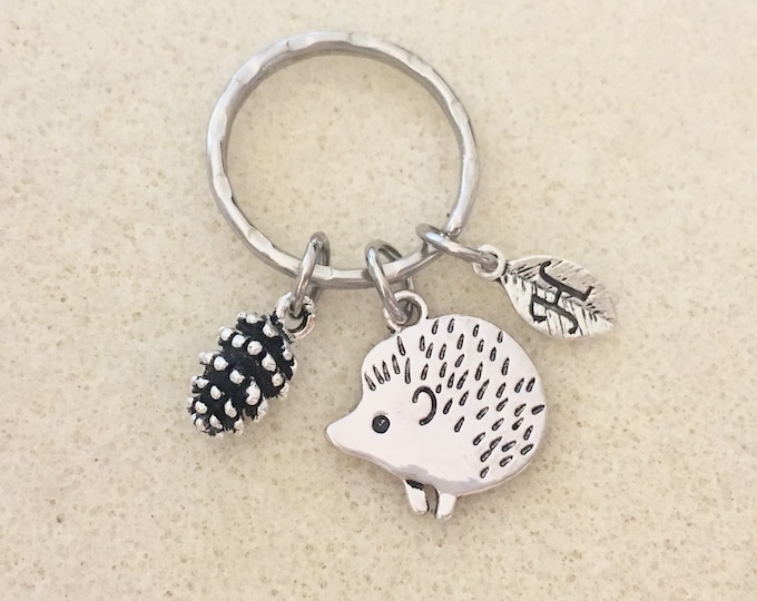 Hedgehog Keyring, Hedgehog Keychain, Hedgehog Bag Charm, Personalised ...