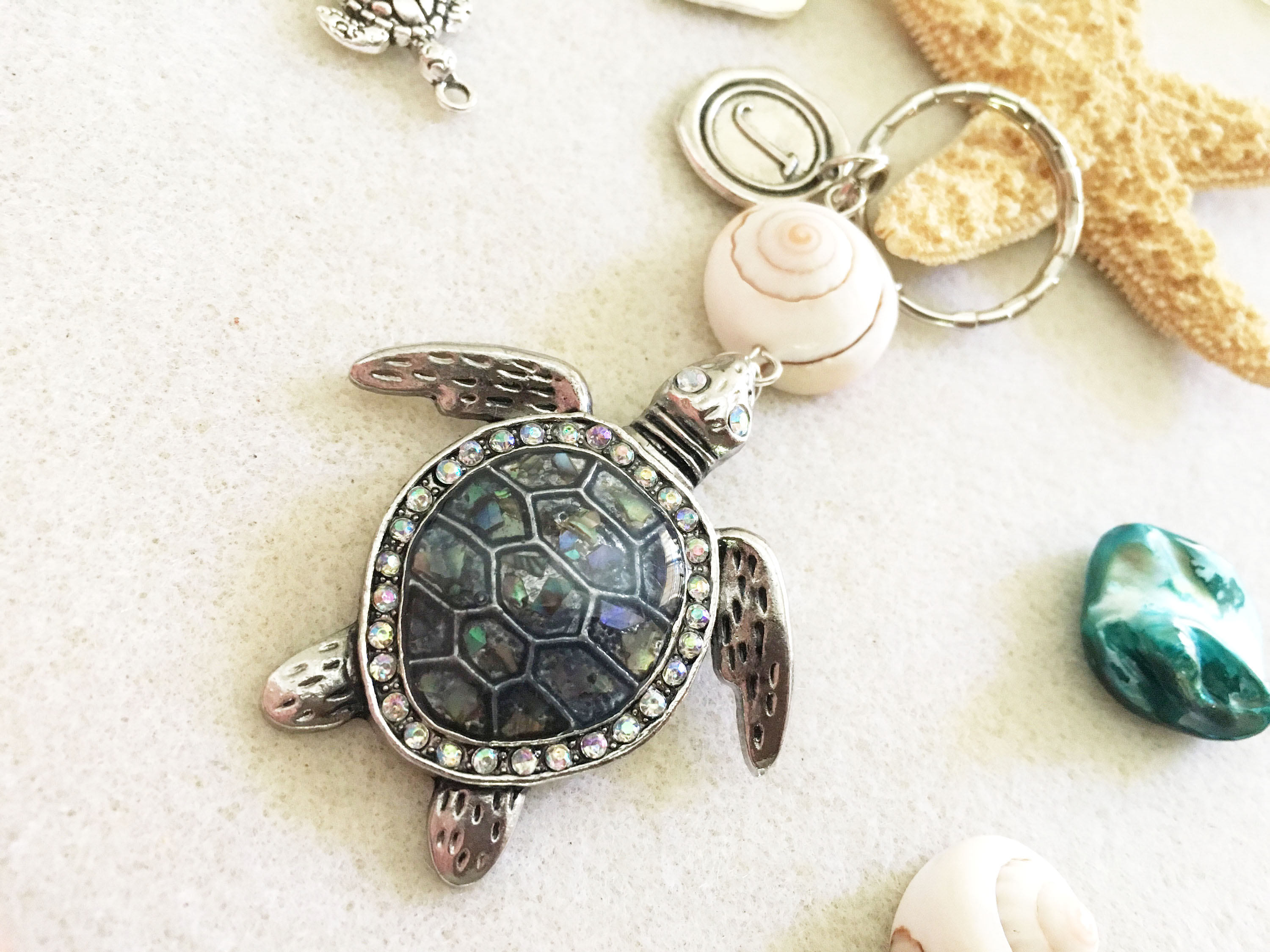 Personalized Sea Turtle Keychain Beach Gifts Sea Jewelry Beach Lovers ...