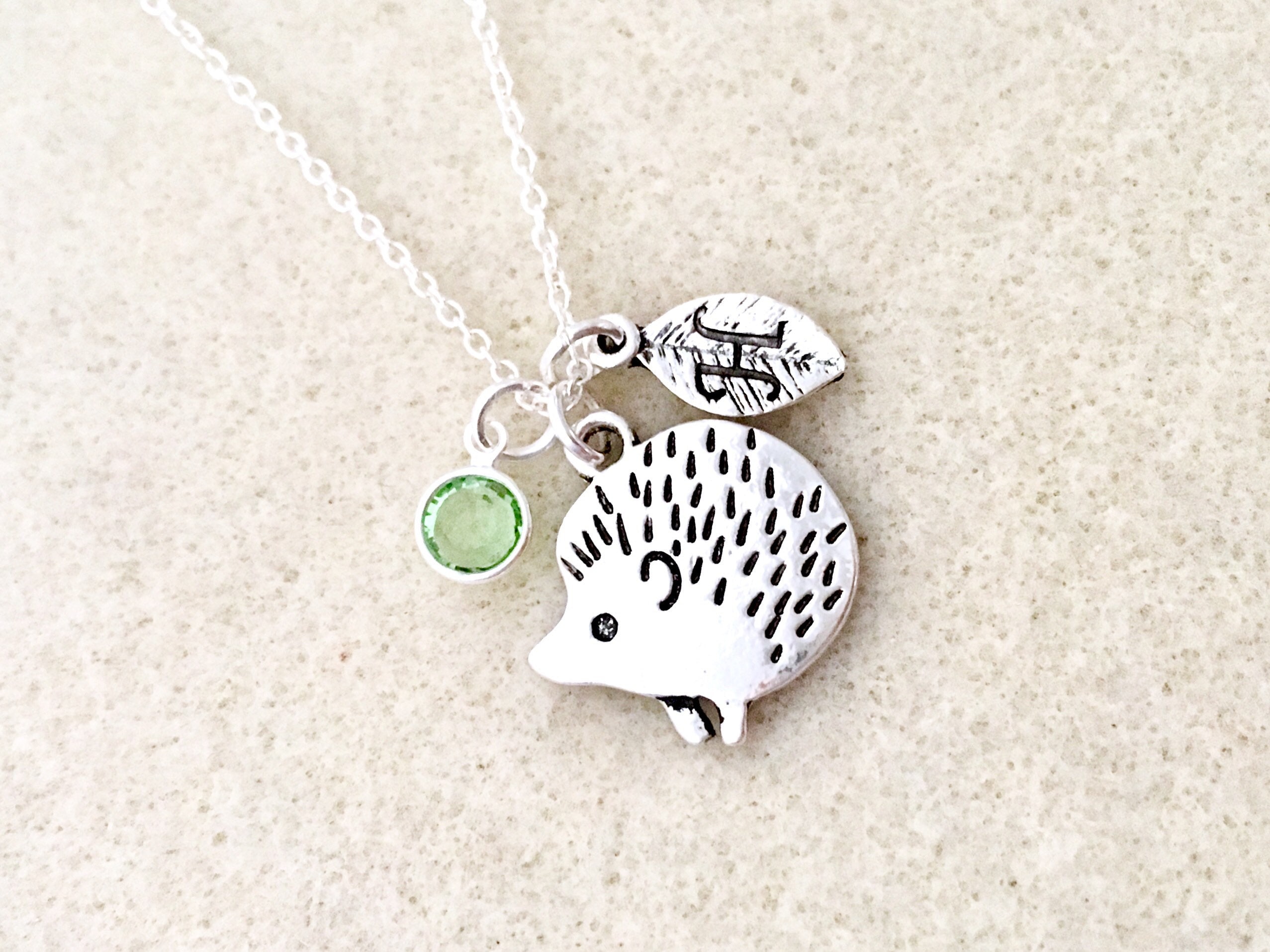 Personalized Hedgehog Necklace Hedgehog Gift for Girls Animal Lover ...
