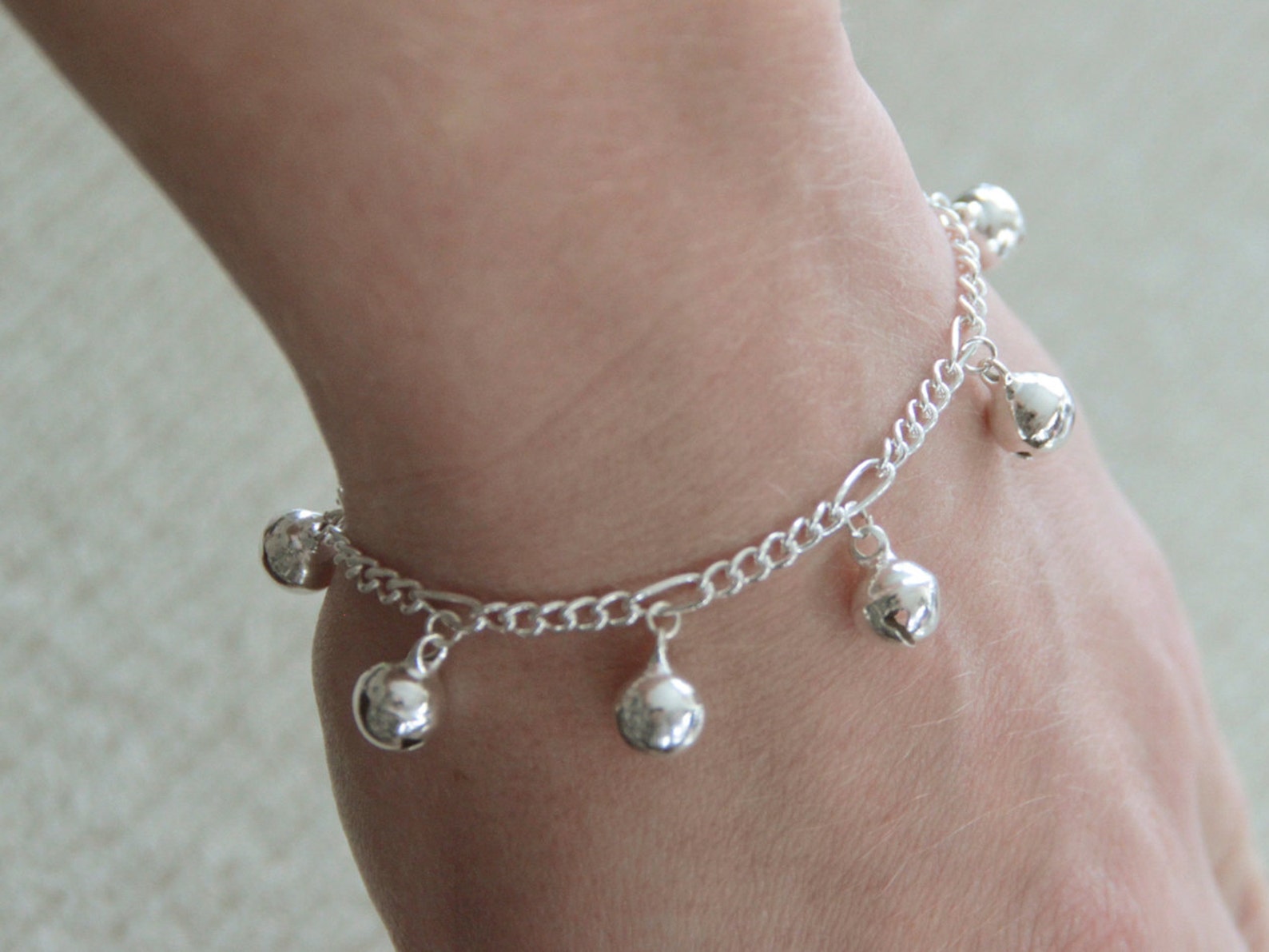 Silver Bells Bracelet / Bells Anklet Bracelet With Bells Anklet With ...