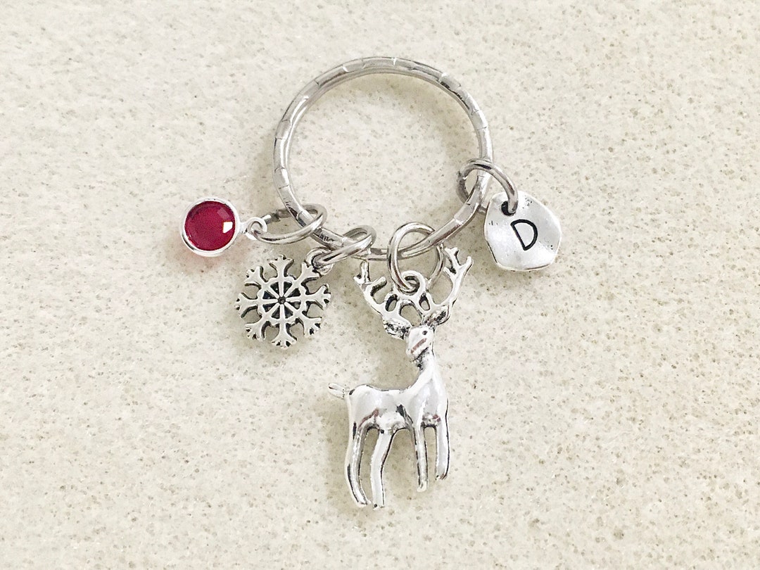 3D Deer Keychain With Letter Deer Key Chain Deer Lovers Gift Woodland ...