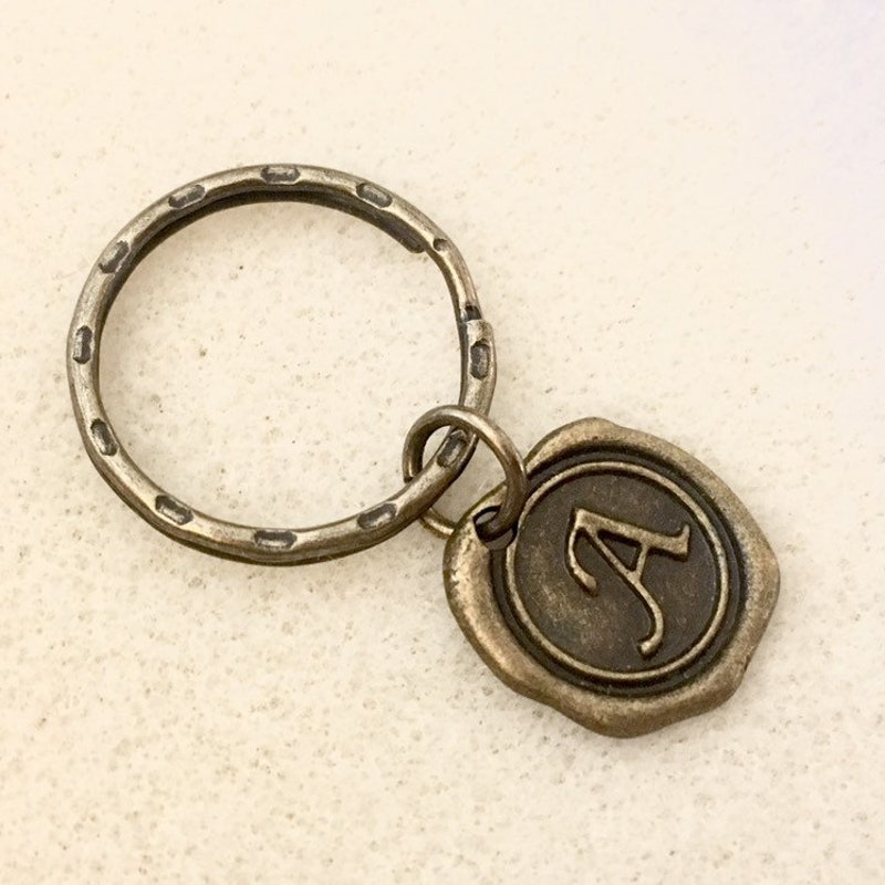 Initial Keychain - Etsy