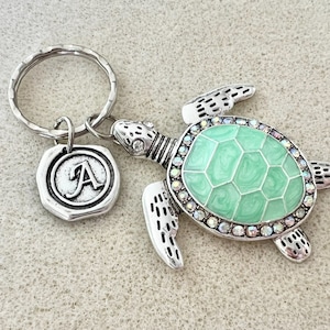 Sea Turtle Keychain Sea Turtle Lover Gift Hawaiian Lover Gift Blue Sea ...