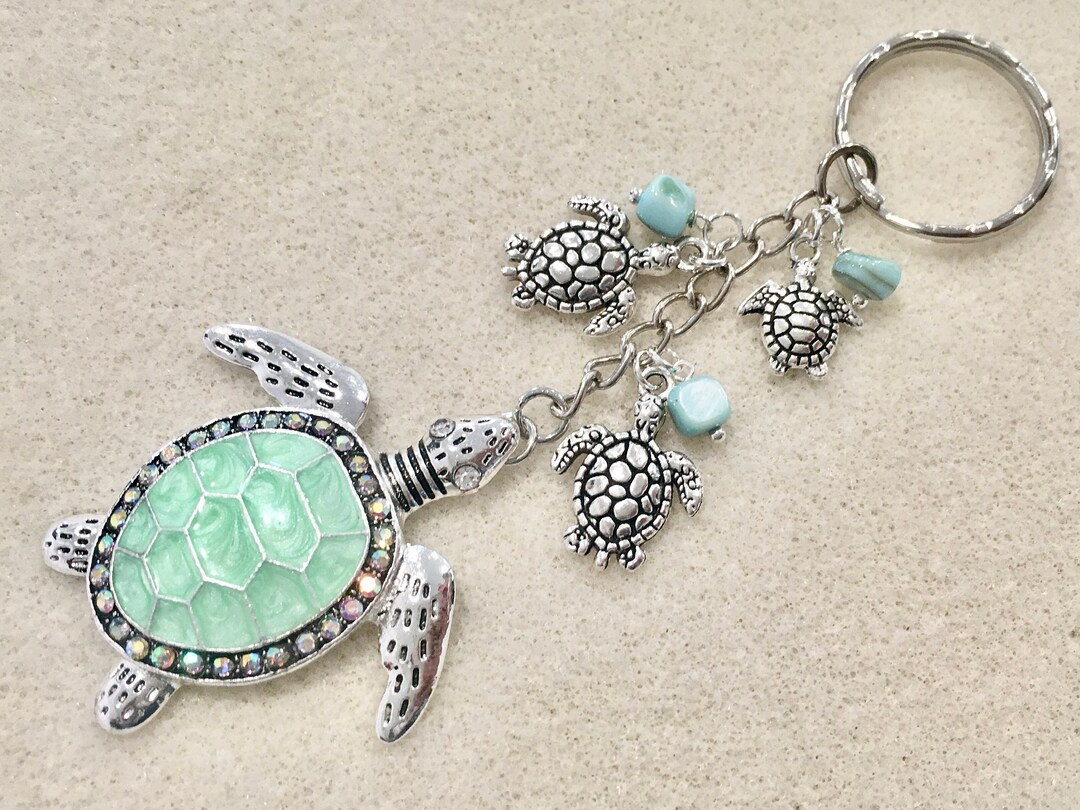 Mom Keychain Big Turtle and Little Turtles Keychain Mom Birthday Gift ...