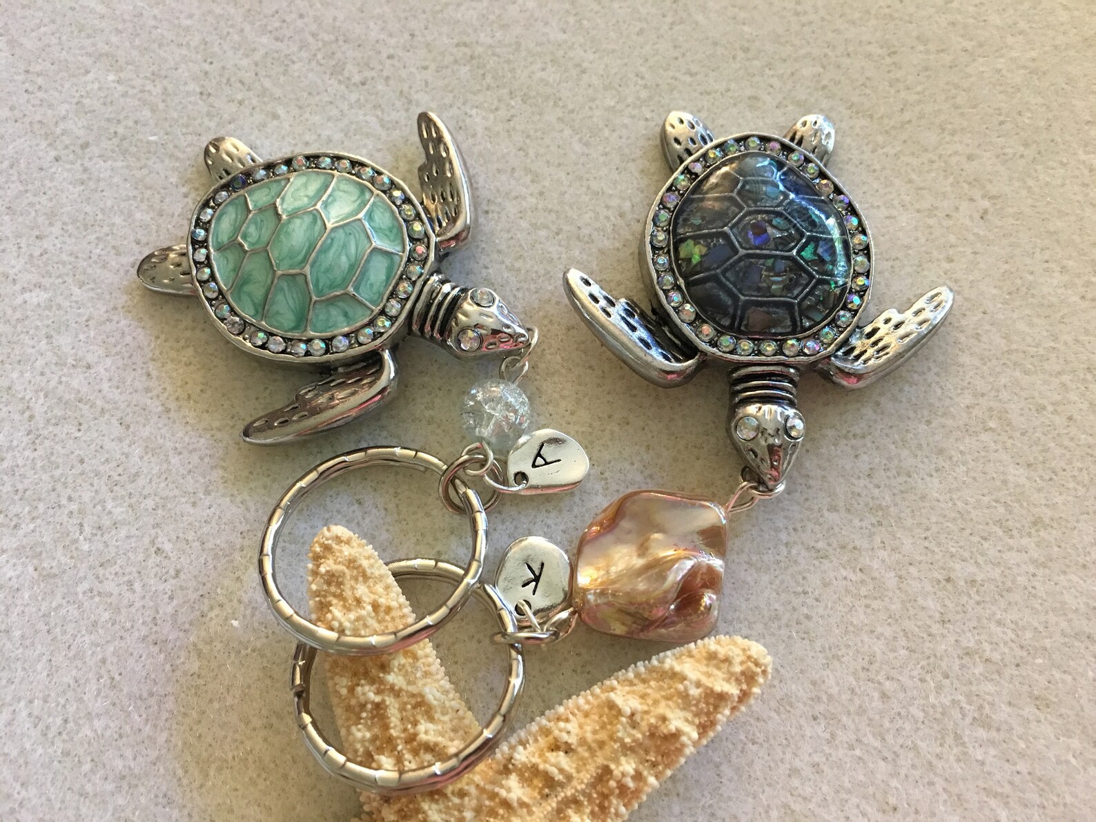 SALE!!! Sea Turtle Keychain Turquoise Jewelry Personalized Gift Initial ...