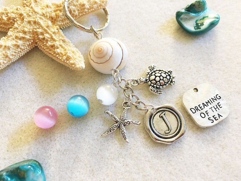 Personalized Beach Keychain for Beach Lovers Gift Sea Turtle - Etsy
