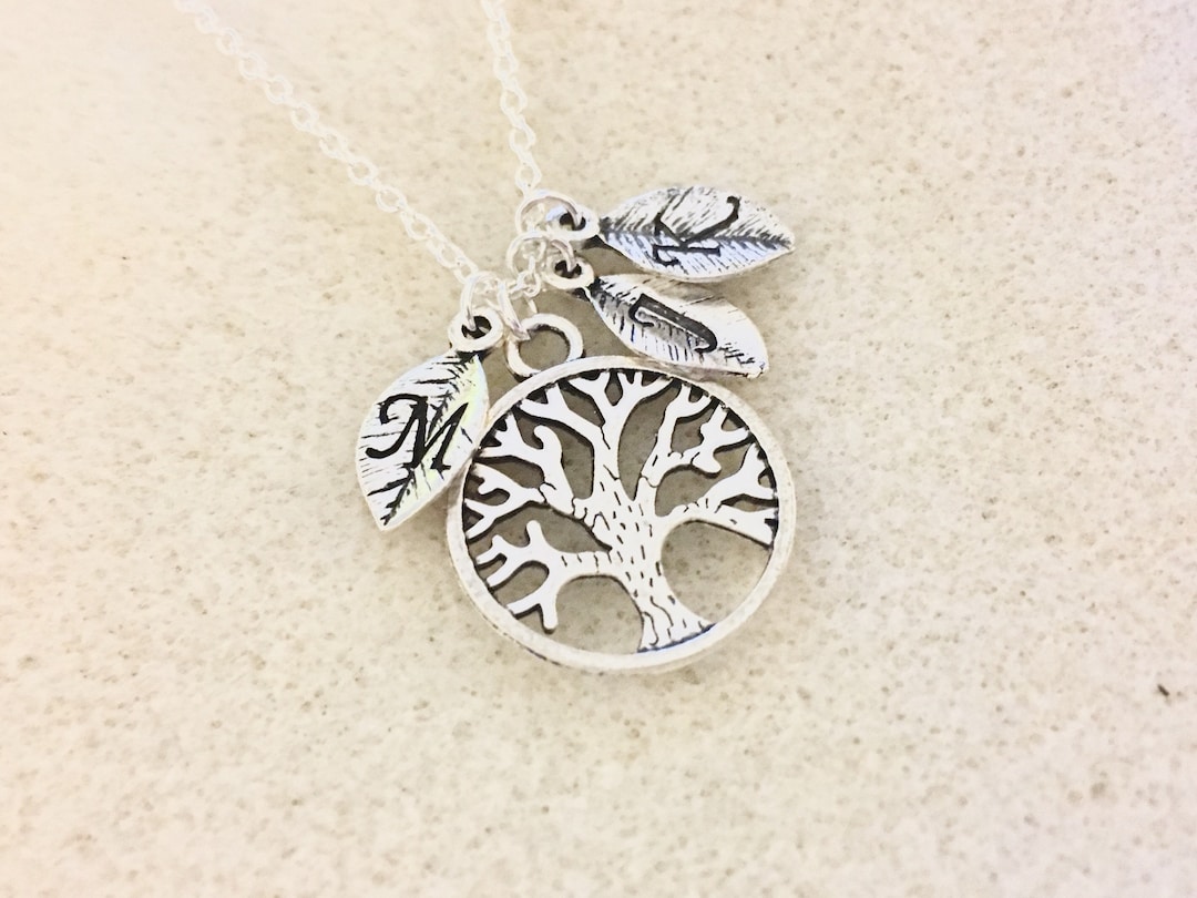 Tree of Life Necklace With Leaves Family Tree Necklace for Mom Gift ...