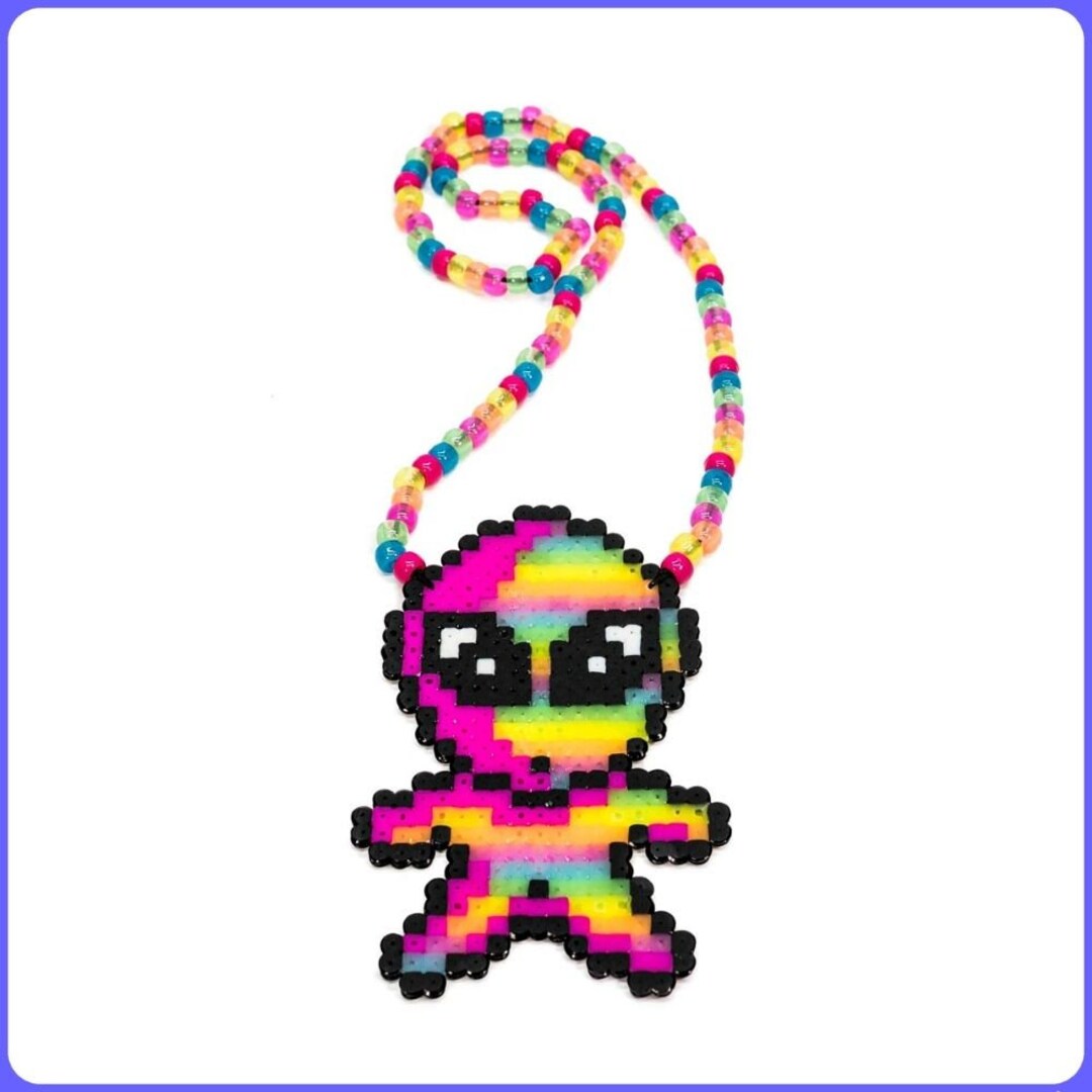 Small Alien Custom Rave Perler Necklace - Etsy