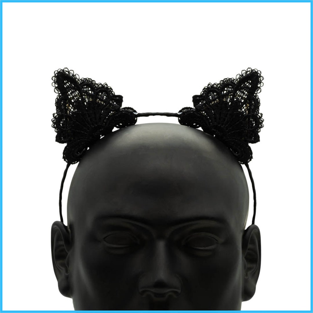 Black Lace Cat Ears - Etsy