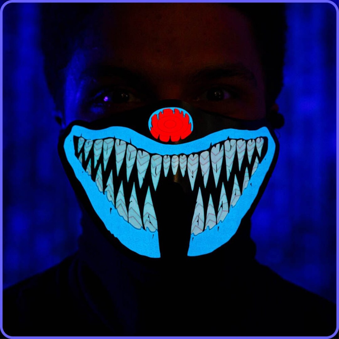 Joker LED Sound Reactive Mask , EDM Festival Mask – Rave Outfit ...