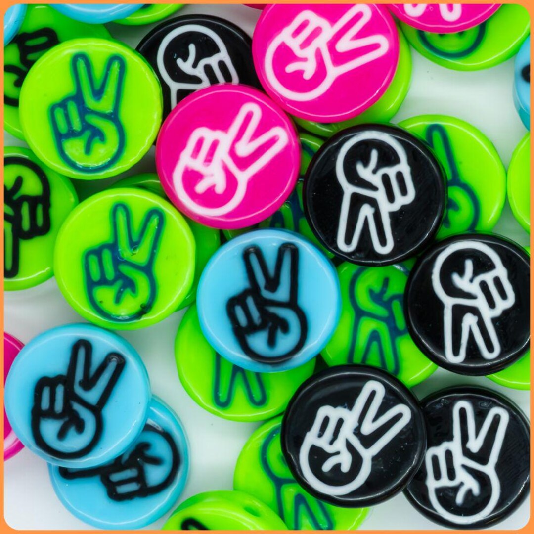 Peace PLUR Sign Custom Beads - Etsy