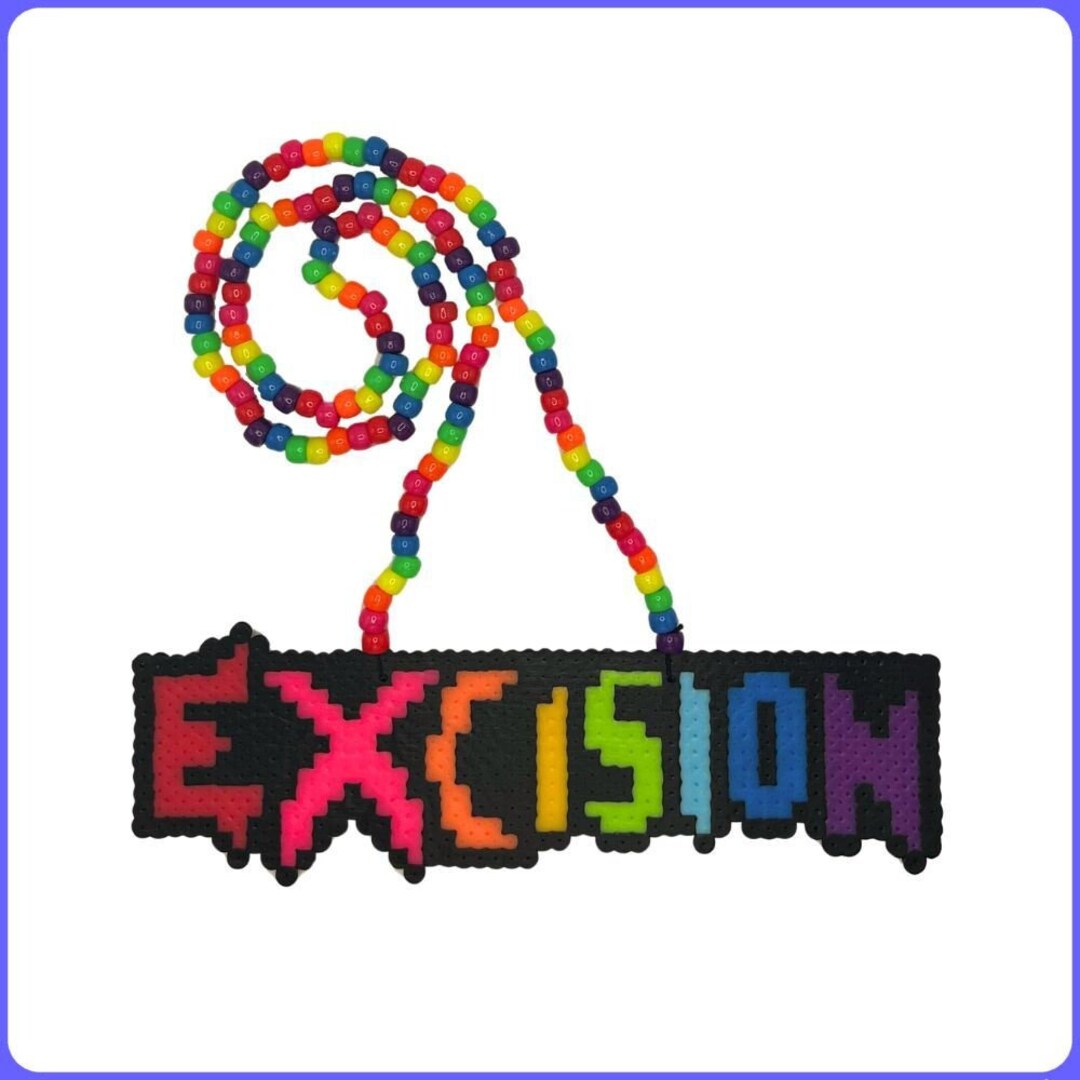 Excision Name Custom Rave Perler Necklace - Etsy