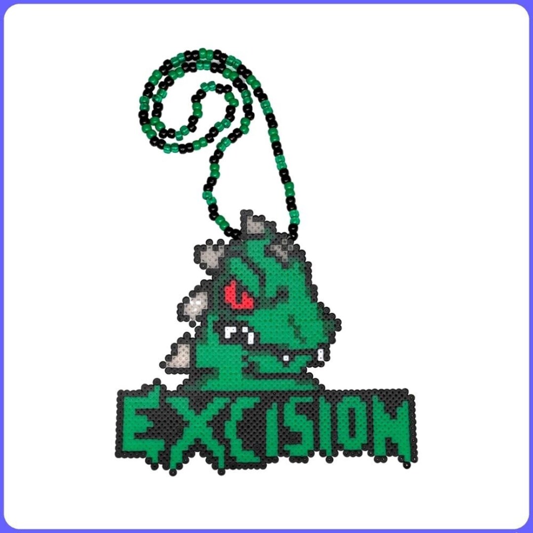 X Dinosaur Custom Rave Perler Necklace - Etsy