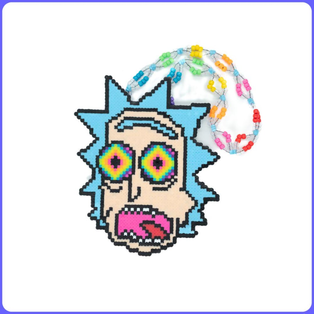 Trippy Rick Custom Rave Perler Necklace - Etsy