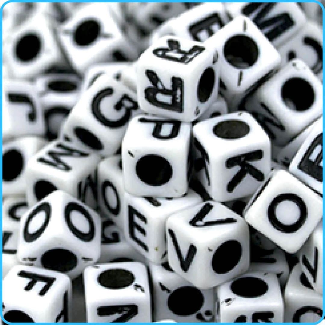 Alphabet White Cube Beads - 7mm - 300/pack – Kandi Bracelet Supplies ...