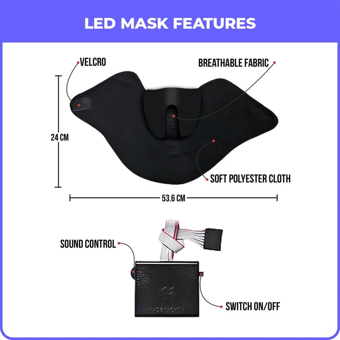 Subzero LED Sound Reactive Mask, EDM Festival Mask – Rave Outfit ...
