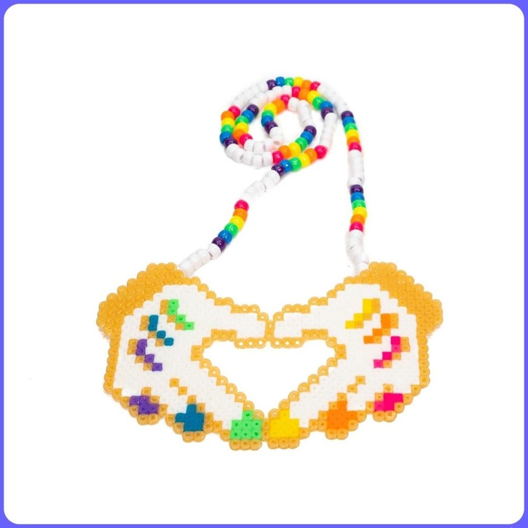 Heart Hands Custom Rave Perler Necklace - Etsy