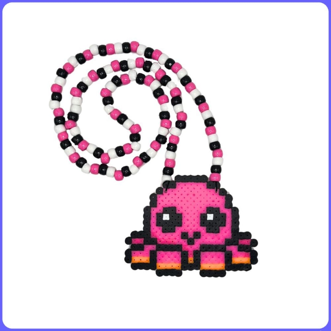 Small Octopus Custom Rave Perler Necklace - Etsy