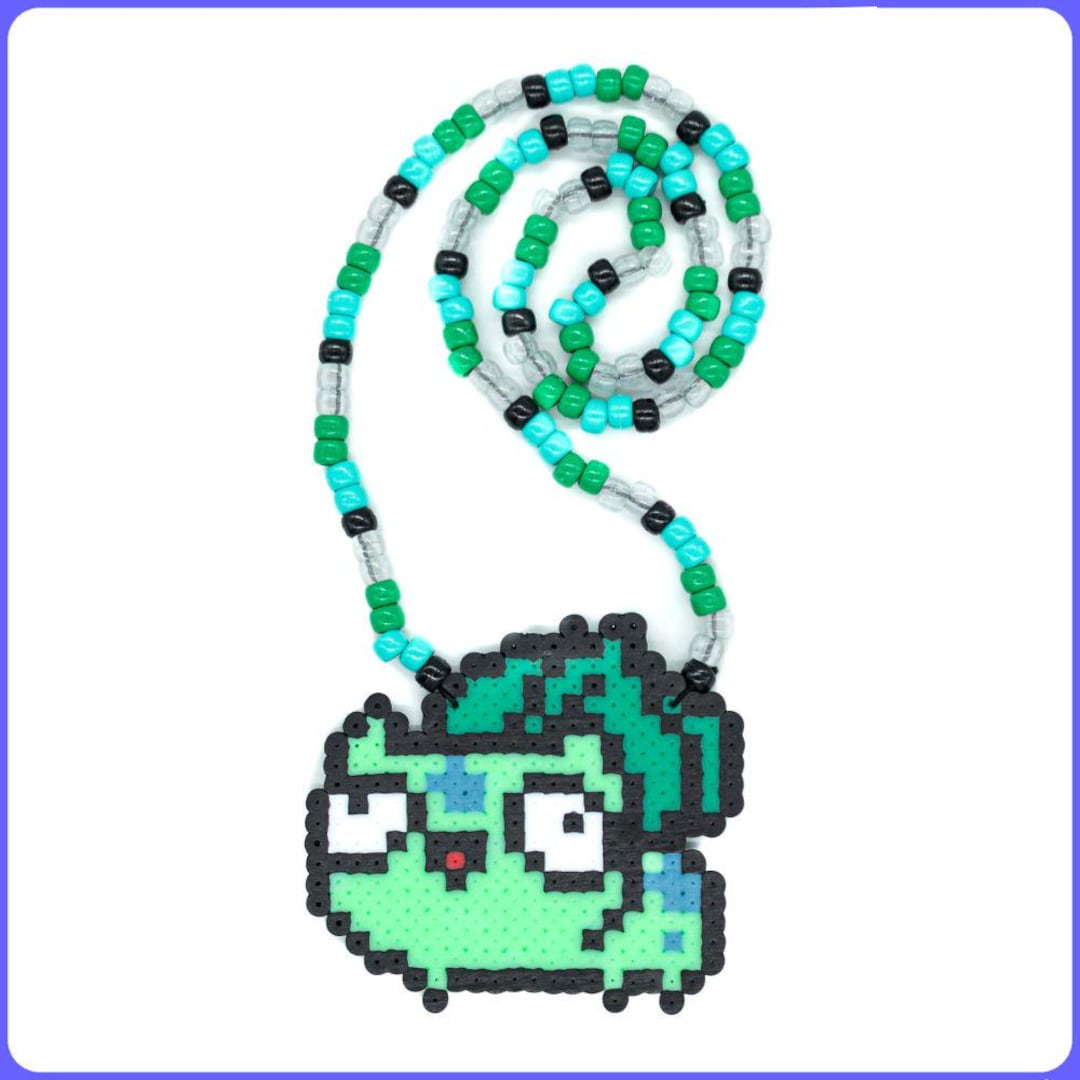 Derpy Ghost Custom Rave Perler Necklace - Etsy