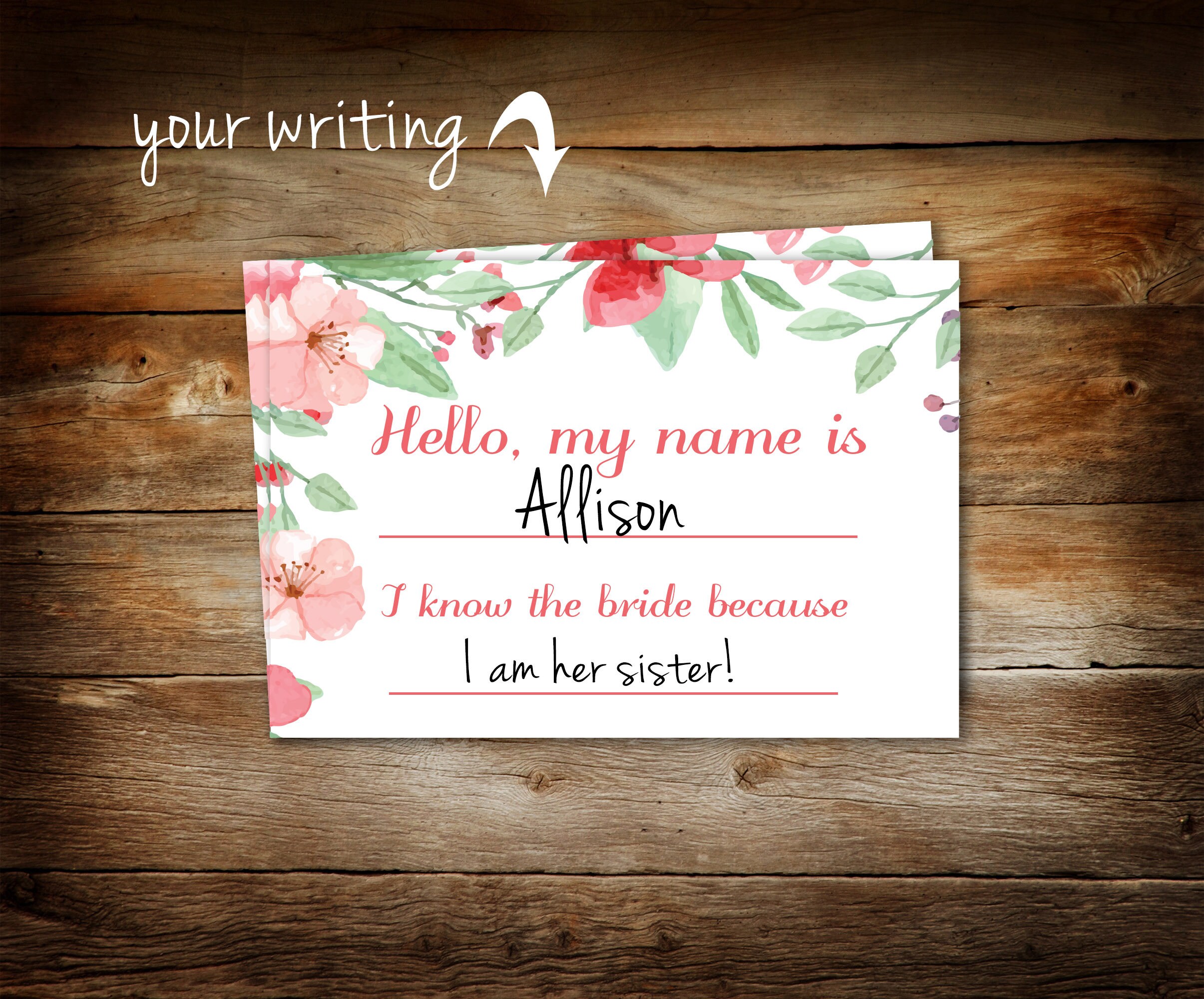 Bridal Shower Name Tags Guest Name Tags I Know The Bride Etsy