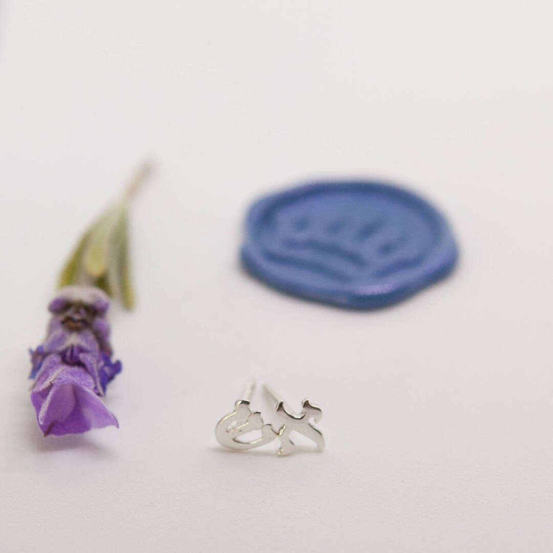 Sterling Silver Aleph Shin Studs (FIRE in Hebrew) - Etsy