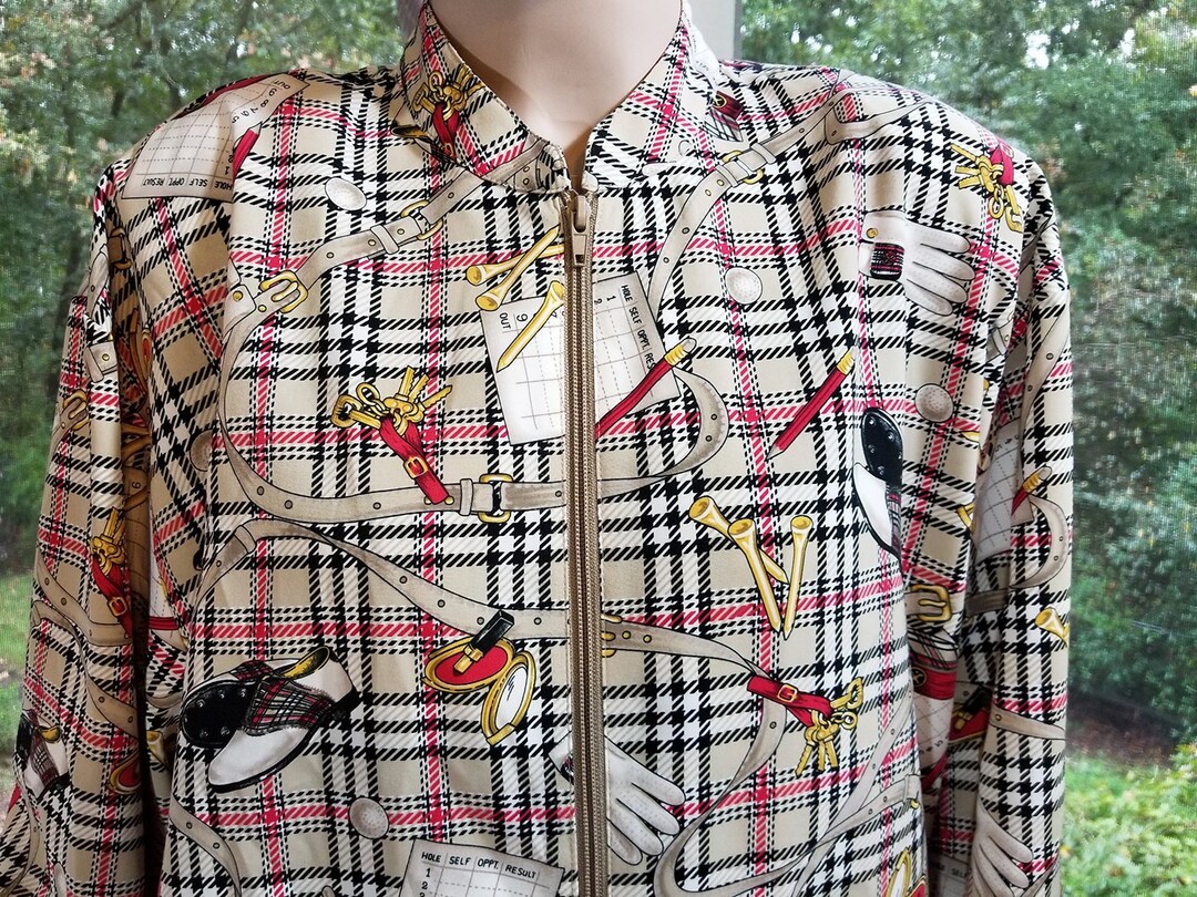 Vintage Golf Jacket Tee Time Coat Plaid Spring Jacket - Etsy