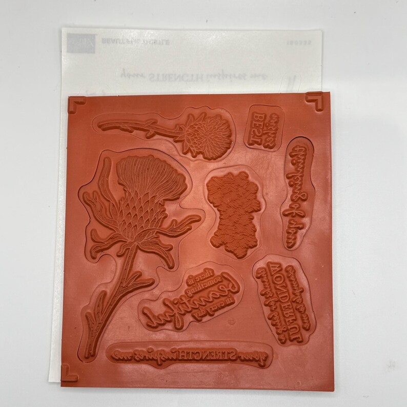 Beautiful Thistle Stampin'up! Red Rubber Stamp Set and Dies - Etsy
