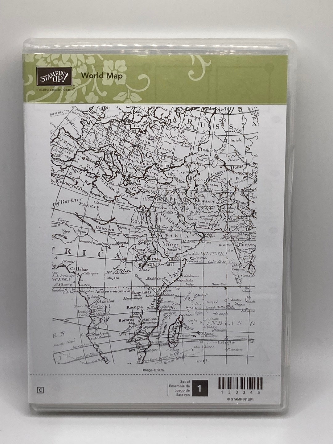 World Map Stampin'up Large Rubber Stamp Unused With FREE - Etsy