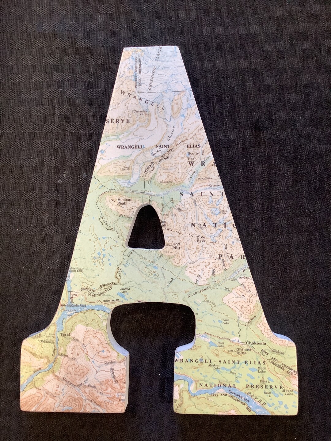Alaska Map Wood Letter A, Wrangell Saint Elias National Park Decor ...