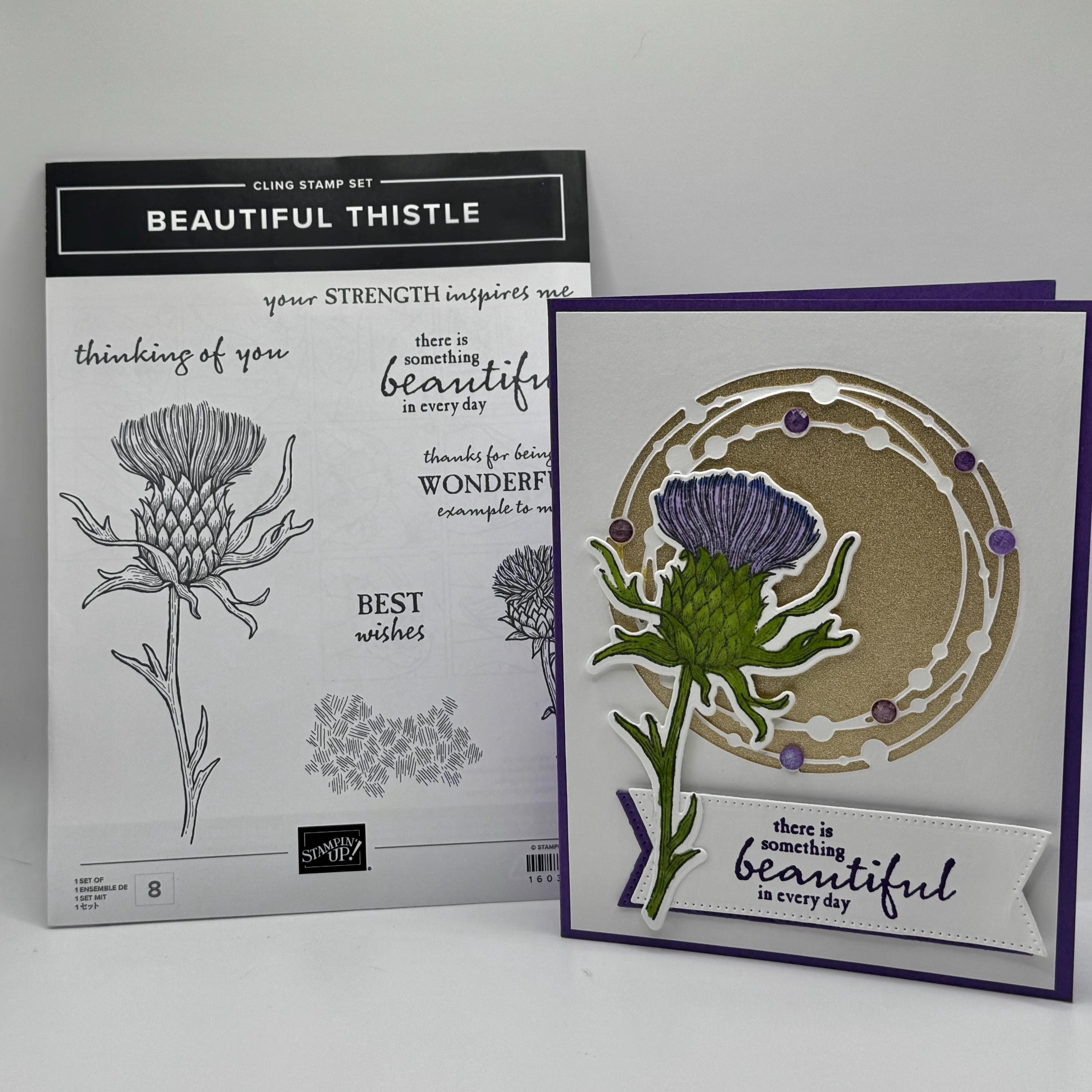 Beautiful Thistle Stampin'up! Red Rubber Stamp Set and Dies - Etsy