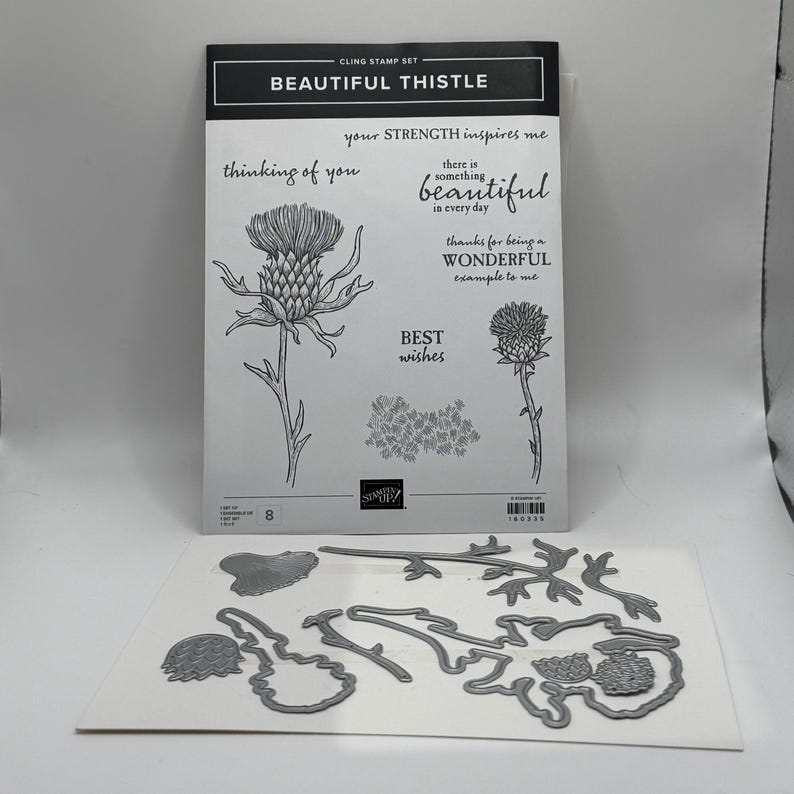 Beautiful Thistle Stampin'up! Red Rubber Stamp Set and Dies - Etsy