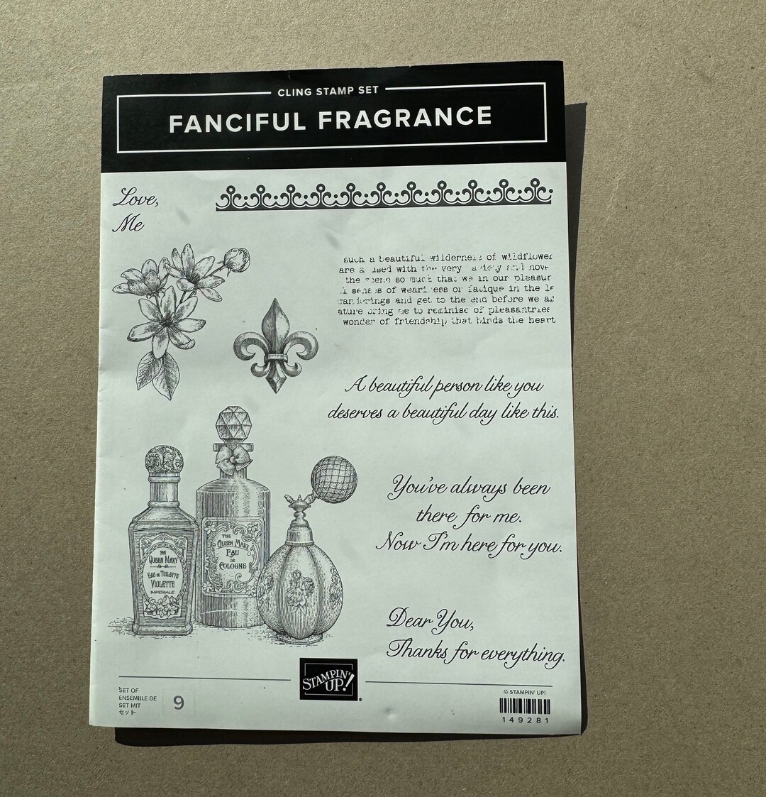 Fanciful Fragrance Red Rubber Stamp Set, Retired Stampin'up, Feminine ...