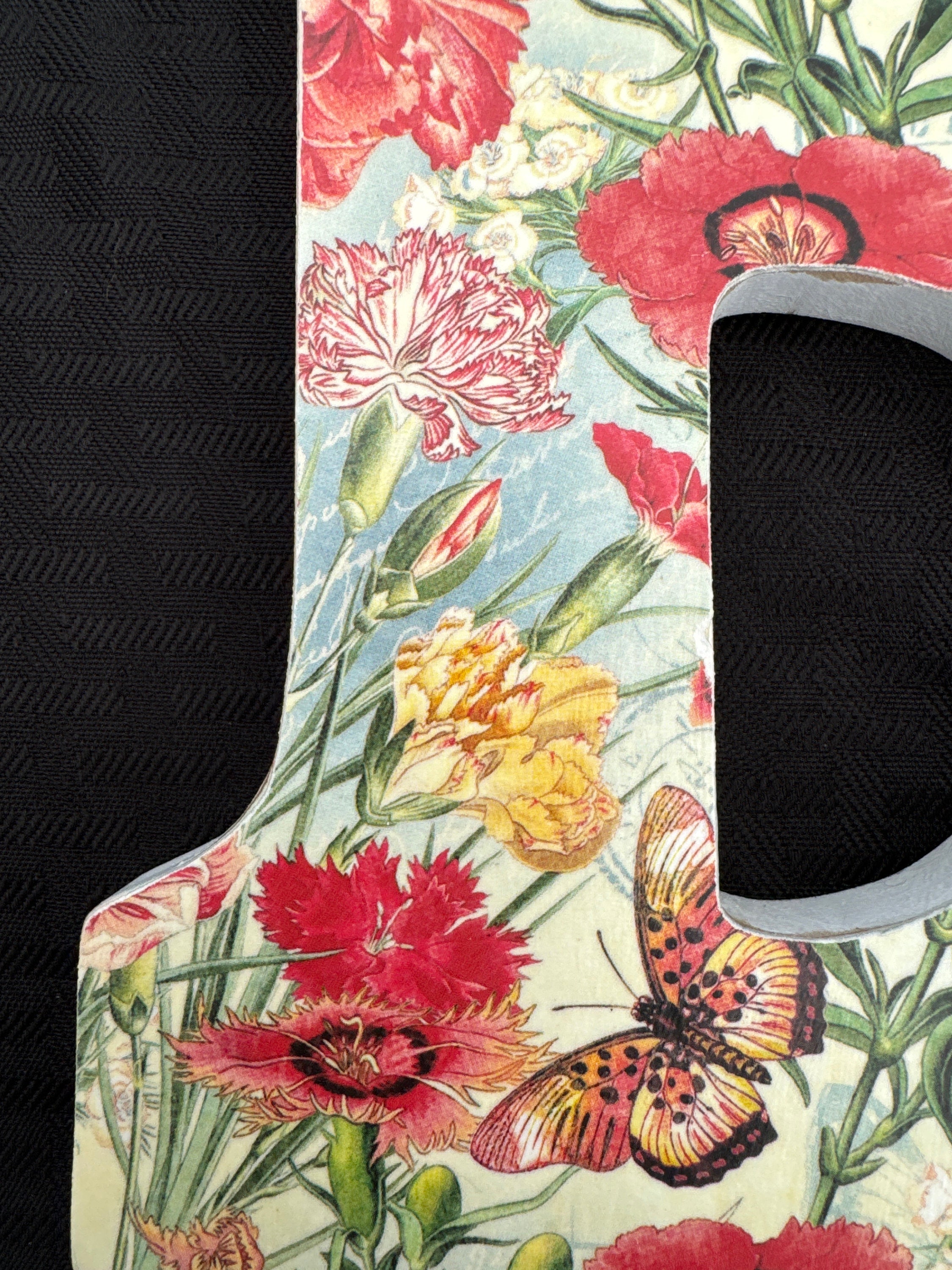 B, Wooden Letter With Carnation Flowers, Gift for Garden, Garden Theme ...