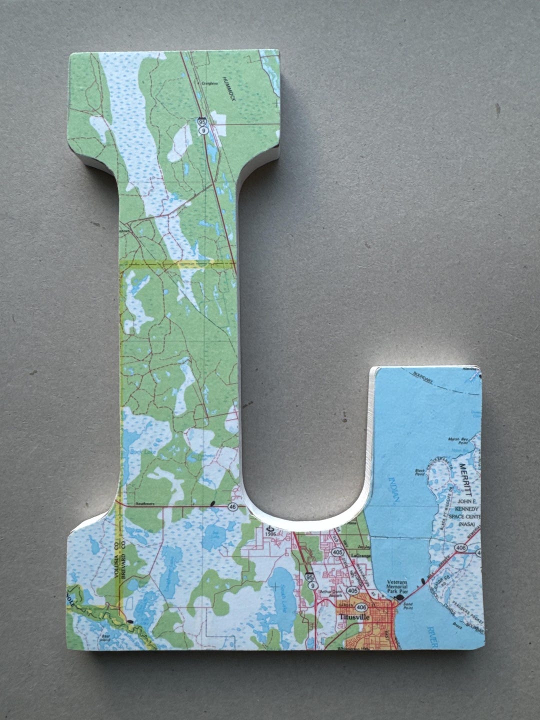 L Wooden Map Letter L Decorated Hanging Wood Letter, 2003 Map of ...