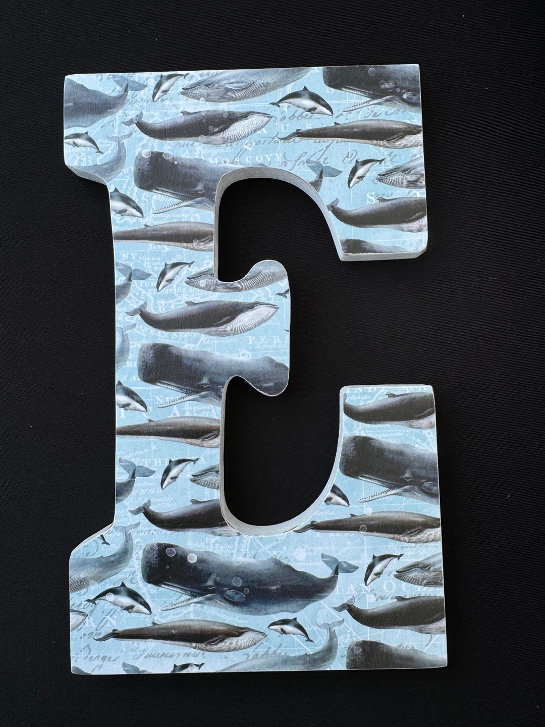 E, Wooden Letter E Nautical/ Ocean Theme Wall Art for Beach/ Ocean ...