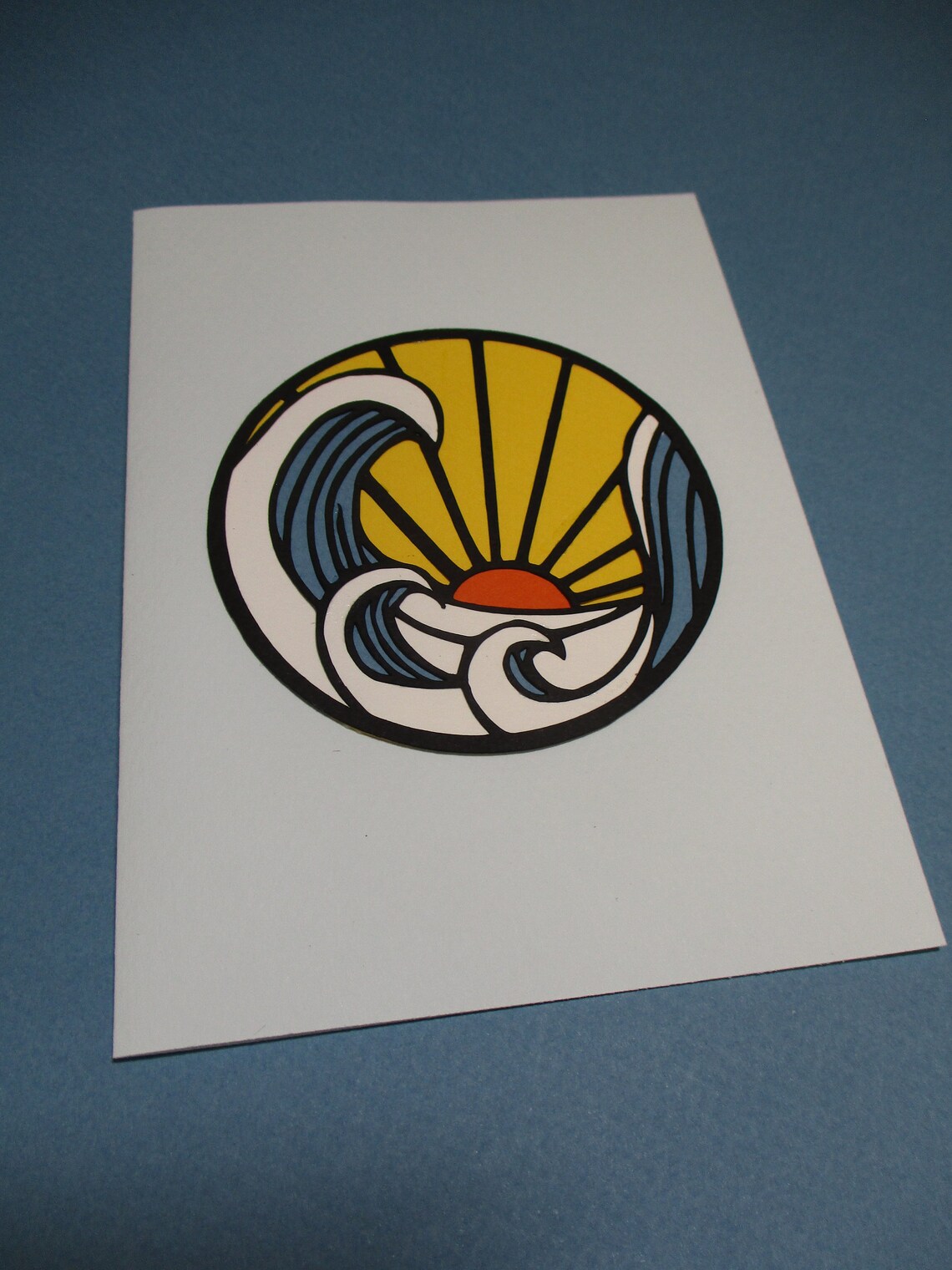 The Wave Blank Card Handmade - Etsy