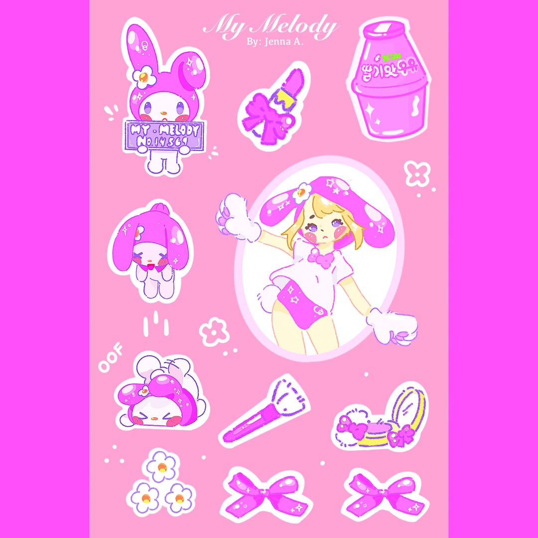 My Melody Sticker Sheet - Etsy