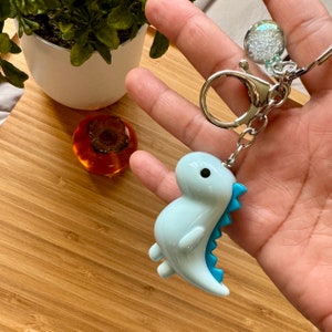 Chibi Iridescent Dinosaur Keychain - Etsy