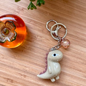 Chibi Iridescent Dinosaur Keychain - Etsy
