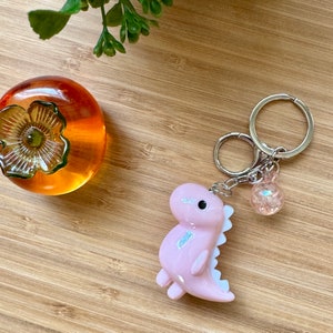 Chibi Iridescent Dinosaur Keychain - Etsy