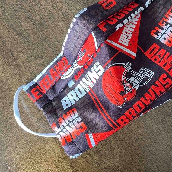 Cleveland Browns Fabric Face Mask licensed Fabric - Etsy UK