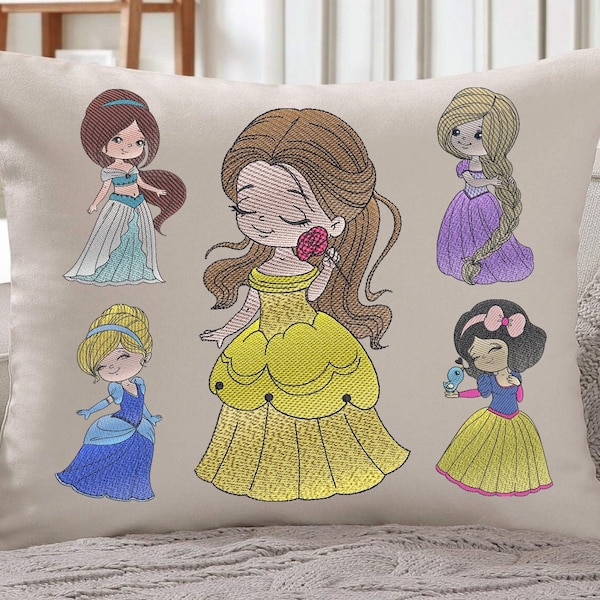 Princess Embroidery Design - Etsy
