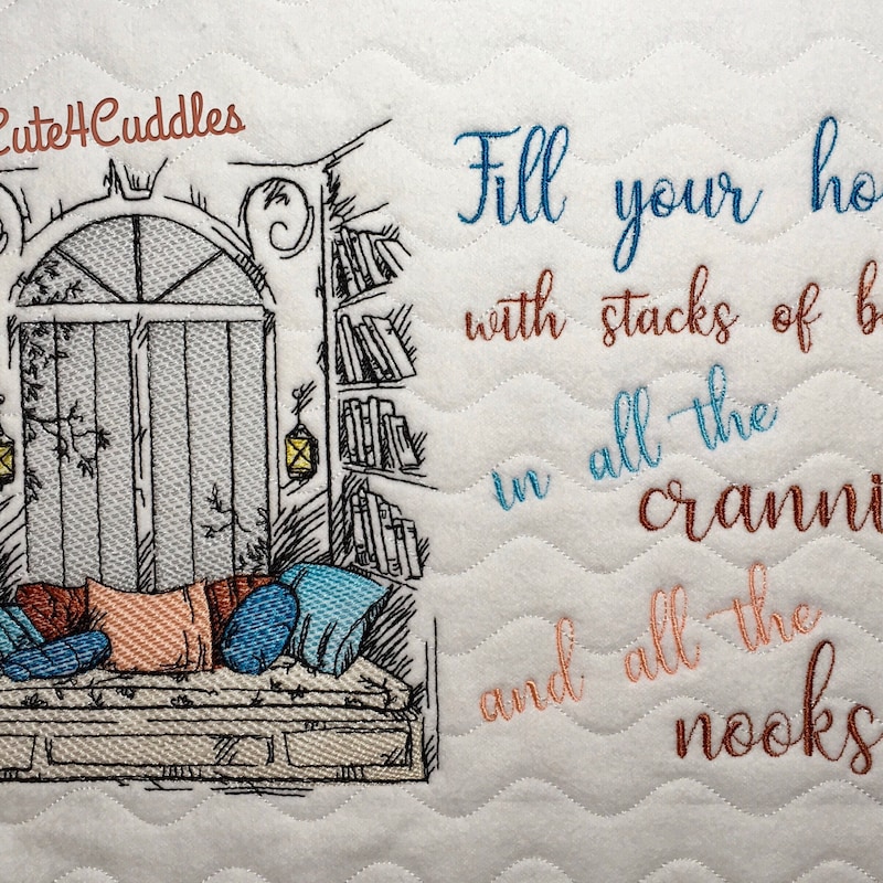 Reading Embroidery - Etsy