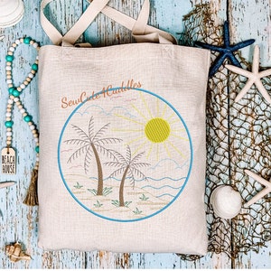 Beach Scene 2 - Digital Embroidery Design - Etsy