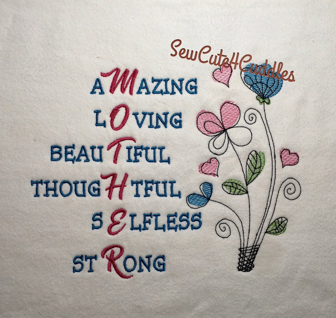MOTHER - Digital Embroidery Design - Etsy