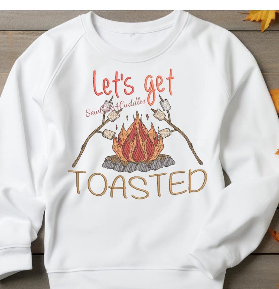 Let's Get Toasted - Digital Embroidery Design - Etsy