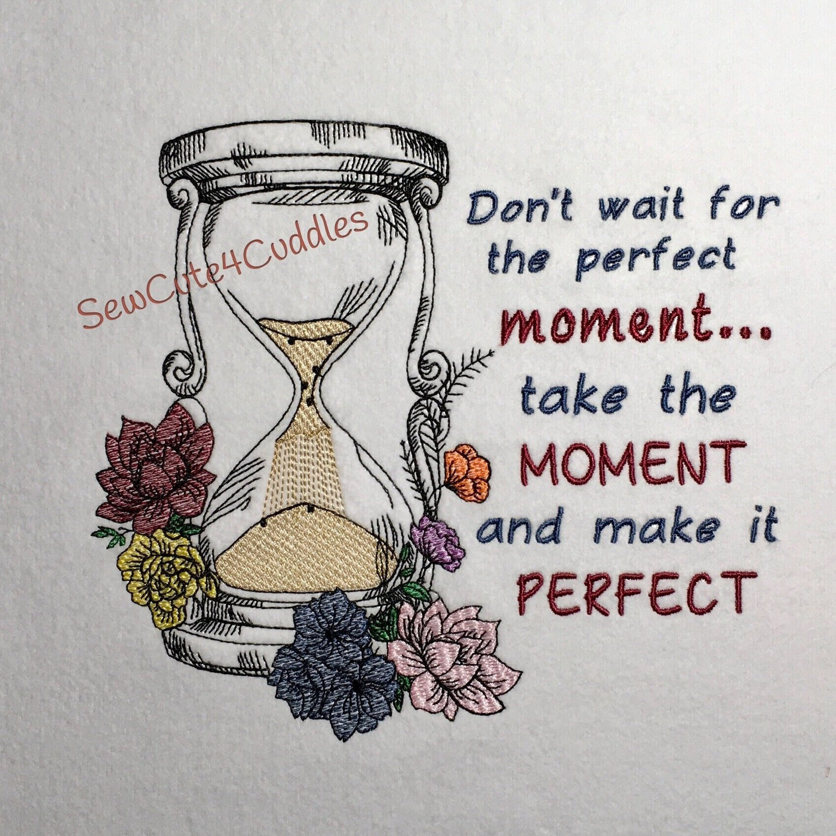Perfect Moment Hourglass - Digital Embroidery Design - Etsy